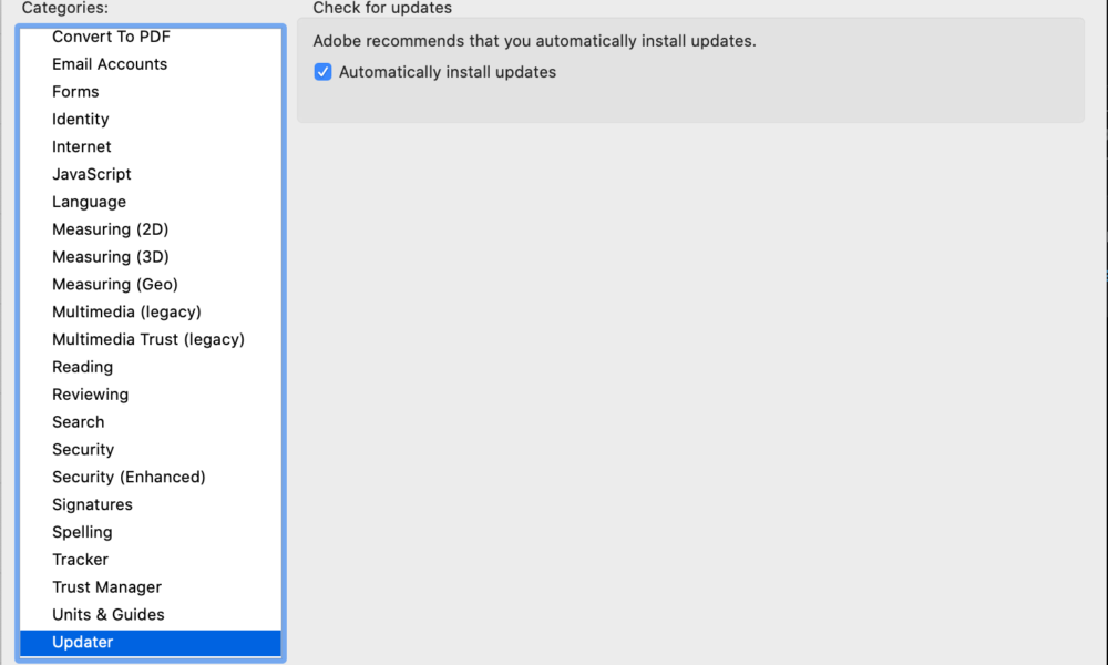 How Do I Stop Adobe Acrobat From Updating Automatically On Mac