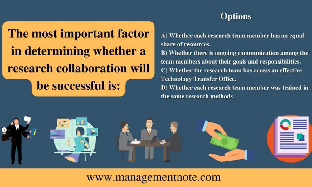 What is the most important factor in determining whether a research collaboration will be ...