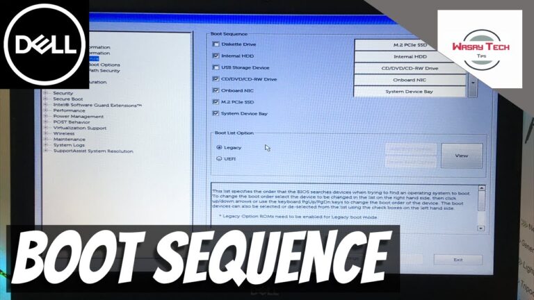 Where is boot sequence on a Dell? | TechDiy.info