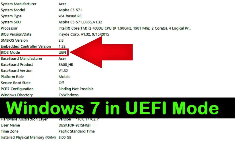 Can Windows 7 Boot In Uefi Mode