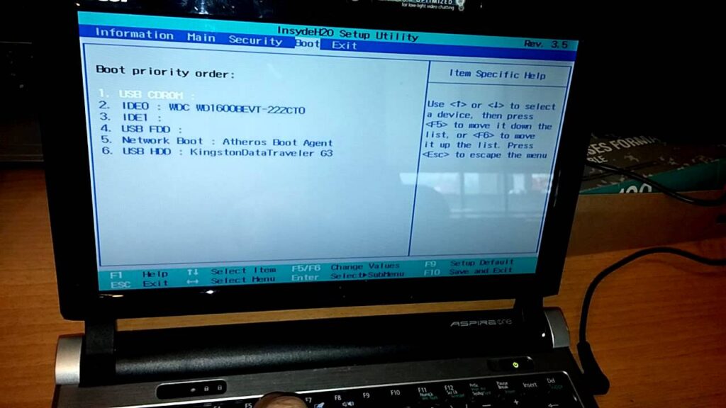 What is the boot priority order for Acer laptop? | TechDiy.info