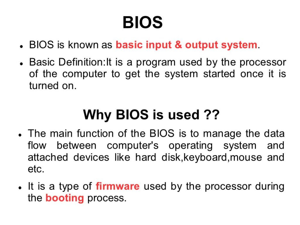 What is the use of BIOS? | TechDiy.info